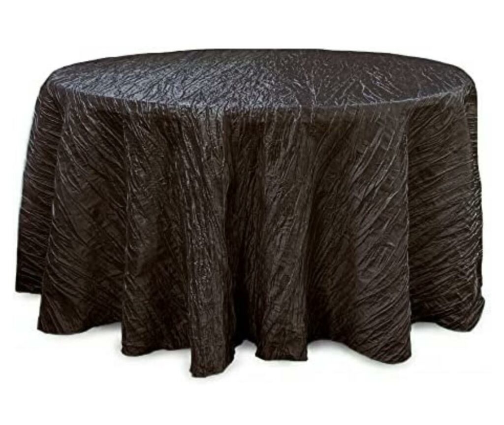 Round Crinkle Taffeta Tablecloth – VP Royal Rentals