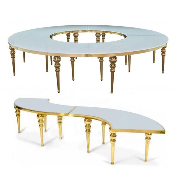 Gold Serpentine Table – VP Royal Rentals