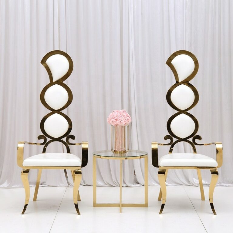 Modern Stainless Steel Throne Chair Gold – VP Royal Rentals